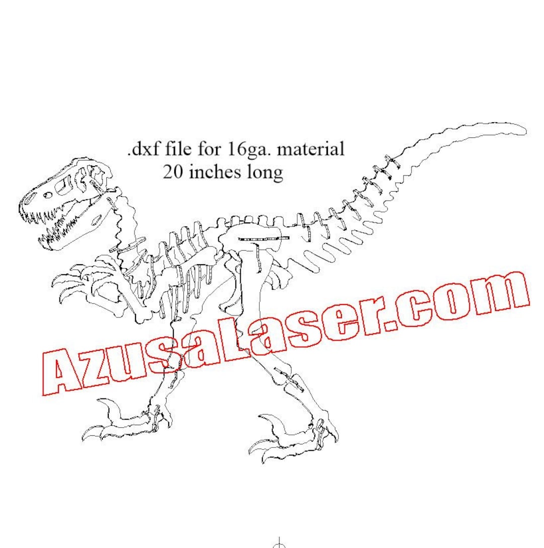 Raptor Dinosaur .dxf File. 16 Ga Layout and Nesting for Laser Cutting ...