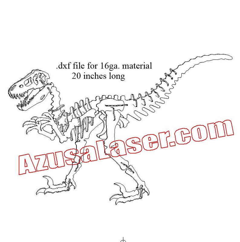 Raptor Dinosaur .dxf File. 16 Ga Layout and Nesting for Laser Cutting ...