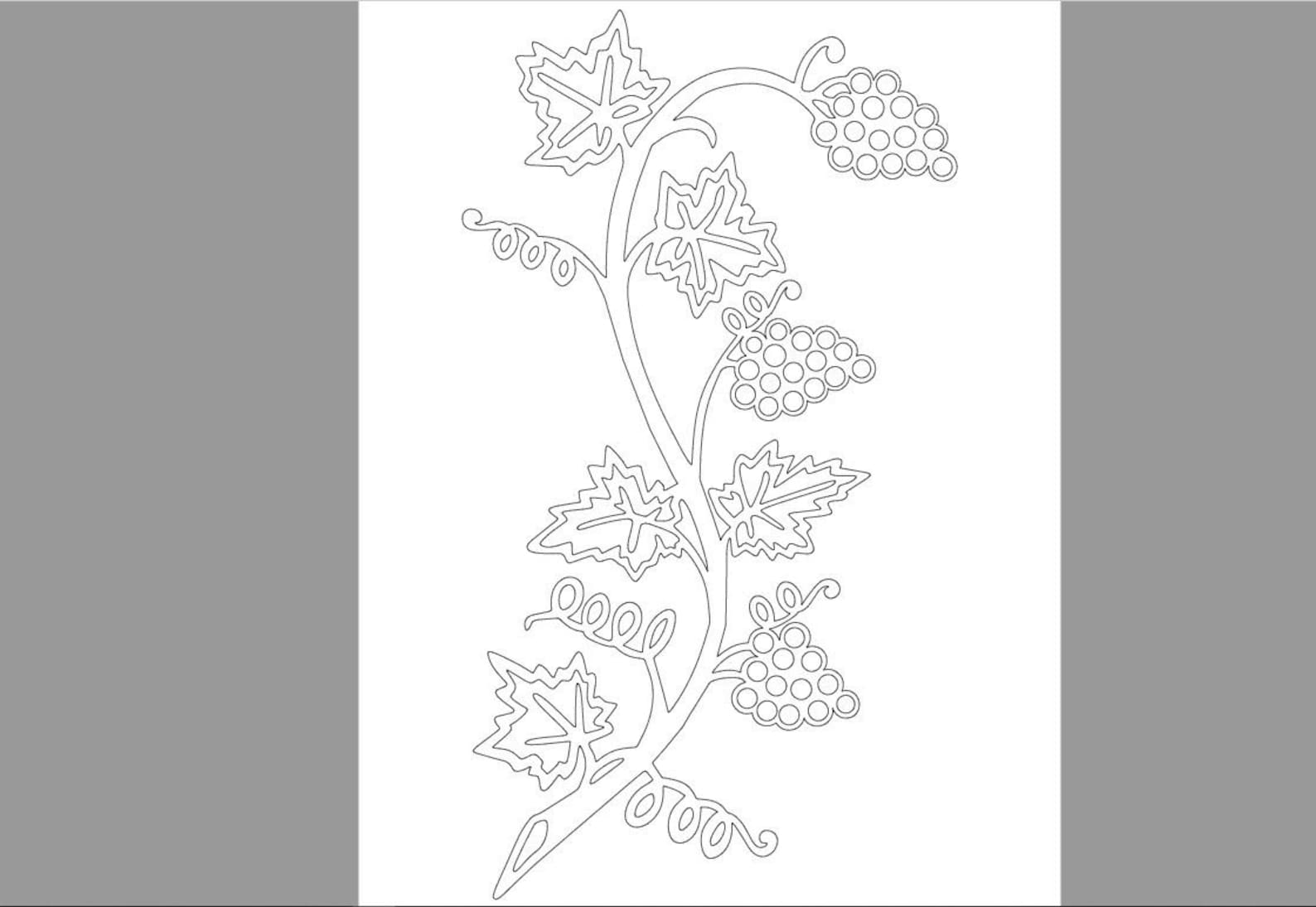 Grape Vines With Grapes .dxf Format Clip Art for CNC Plasma Cutting - Etsy