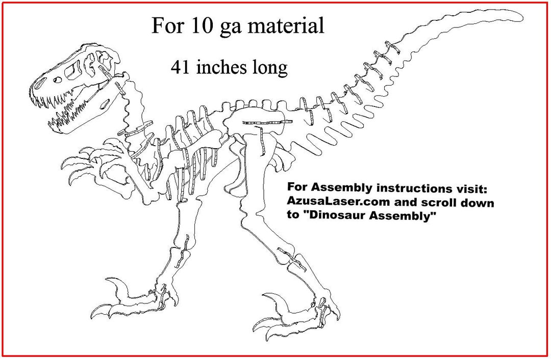 Raptor Dinosaur .dxf File. 10 Ga Layout and Nesting - Etsy