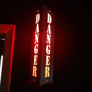Lighted Sign "danger". LED. 120V. Remote and Wifi. Wall Sconce. - Etsy