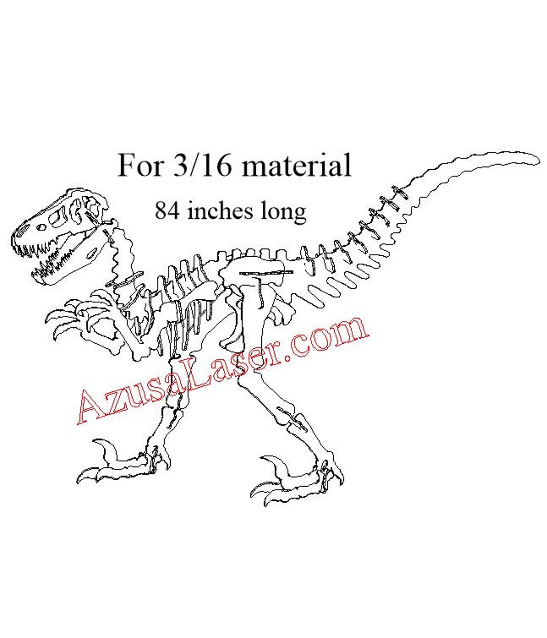 Dinosaur Dxf File. Scaled for 3/16ths Material. 84 Inches Long! - Etsy