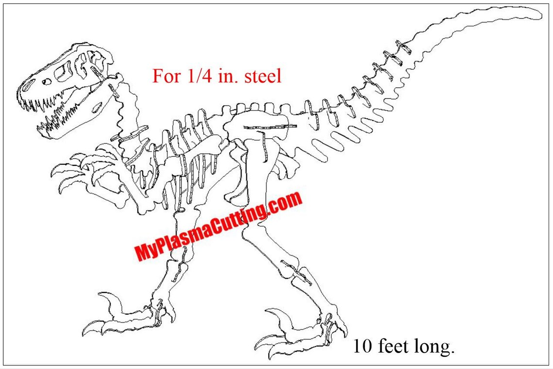 Dinosaur .dxf File for CNC Cutting. Designed for 1/4 In. Thick - Etsy
