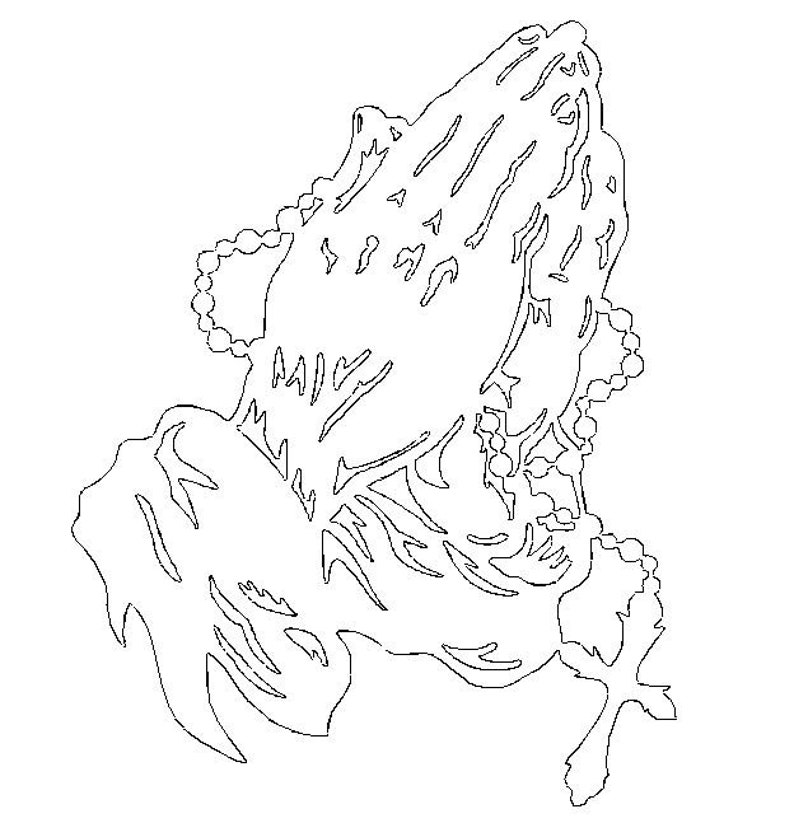 Praying Hands With Rosary Dxf File For Plasma Cutting Laser Etsy Ireland