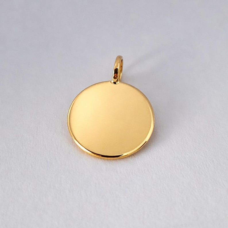 Solid Gold Disc Pendant, 14k 10k 9ct, for Engraving - Etsy Australia