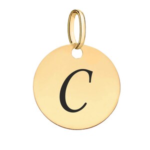 9ct Gold Personalized Initial Alphabet Letters Disc Pendant Solid 375 9 ...