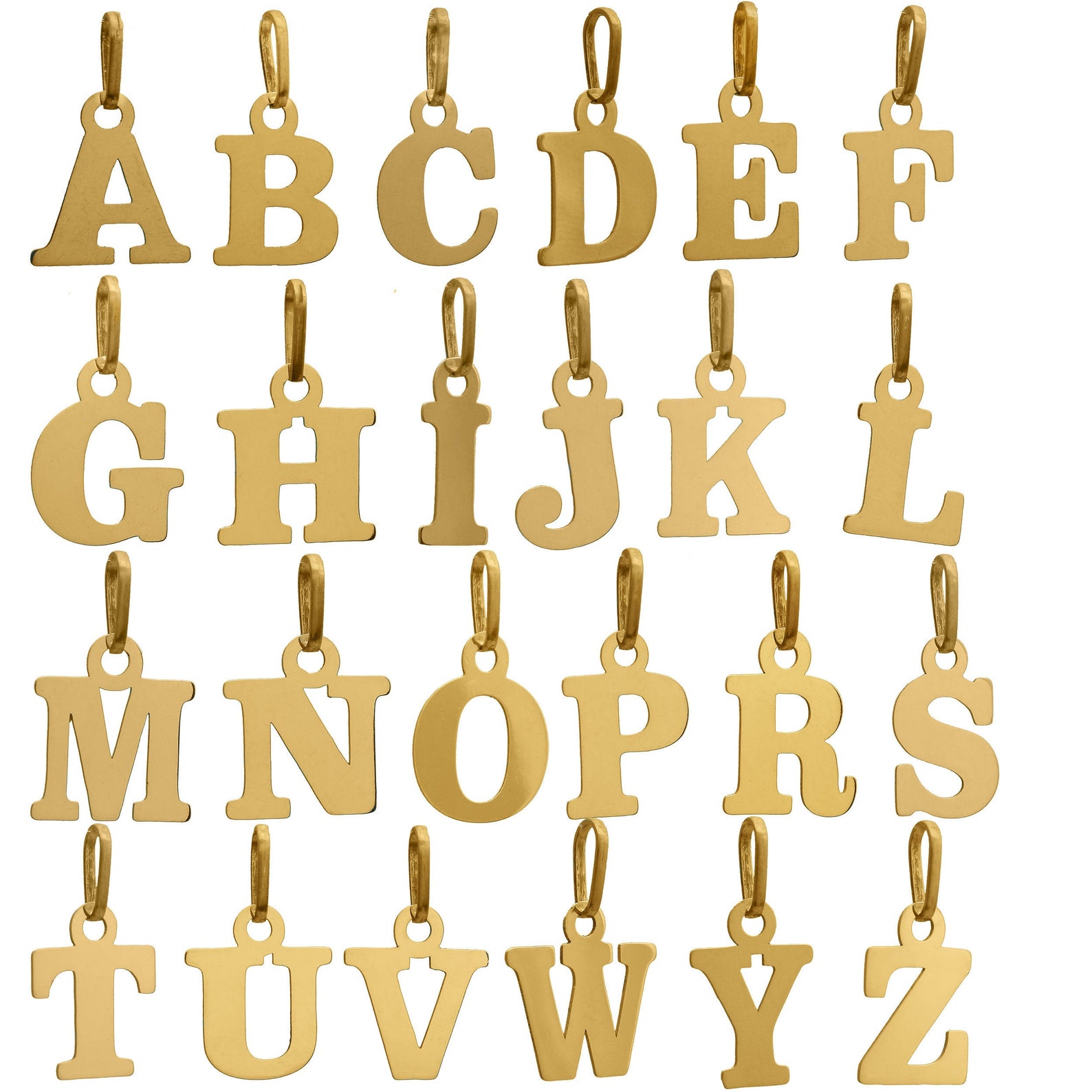 9ct Gold Personalized Initial Alphabet Letters Pendant Solid - Etsy Canada