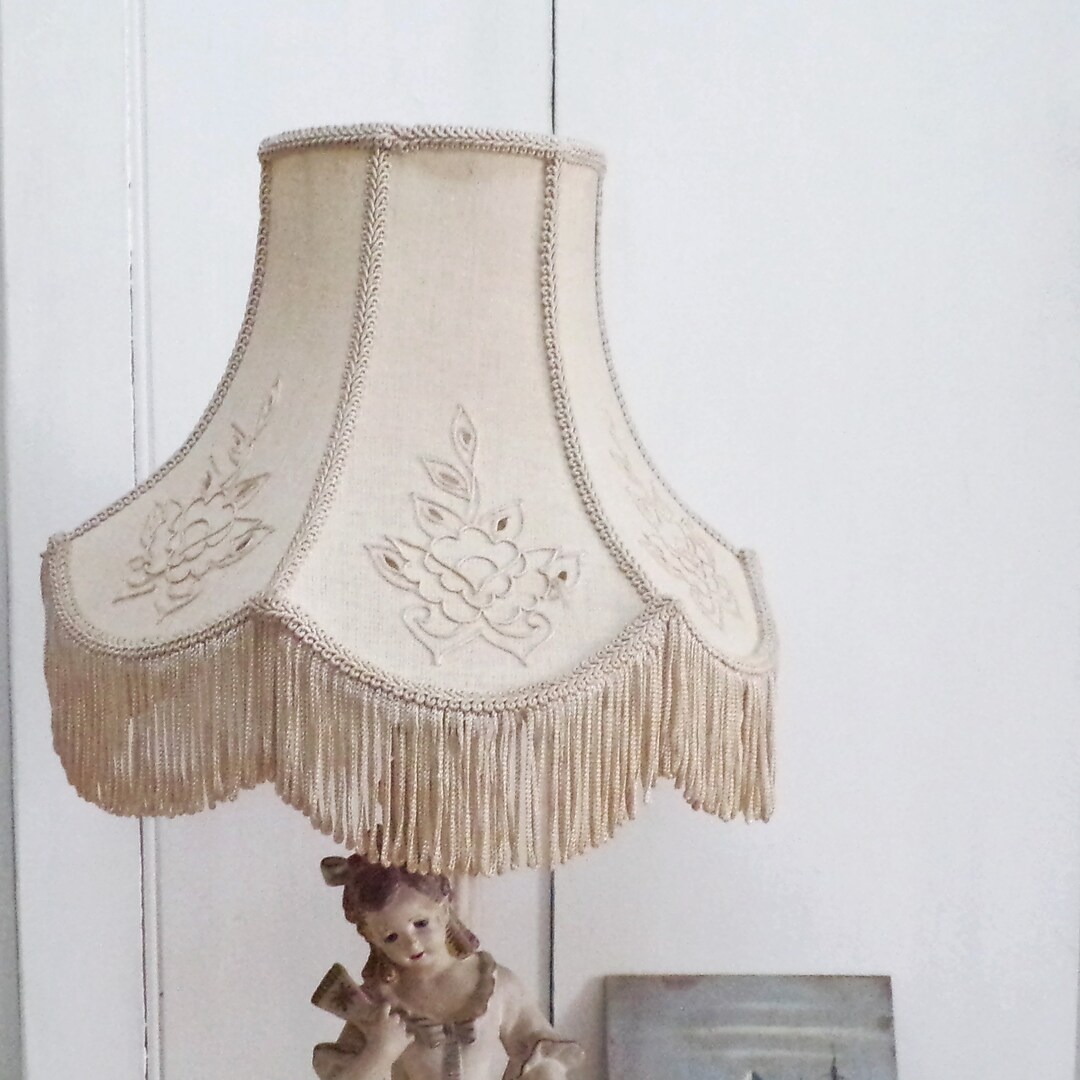 Vintage Linen Applique Embroidery Hexagonal BIG Lamp Shade - Etsy