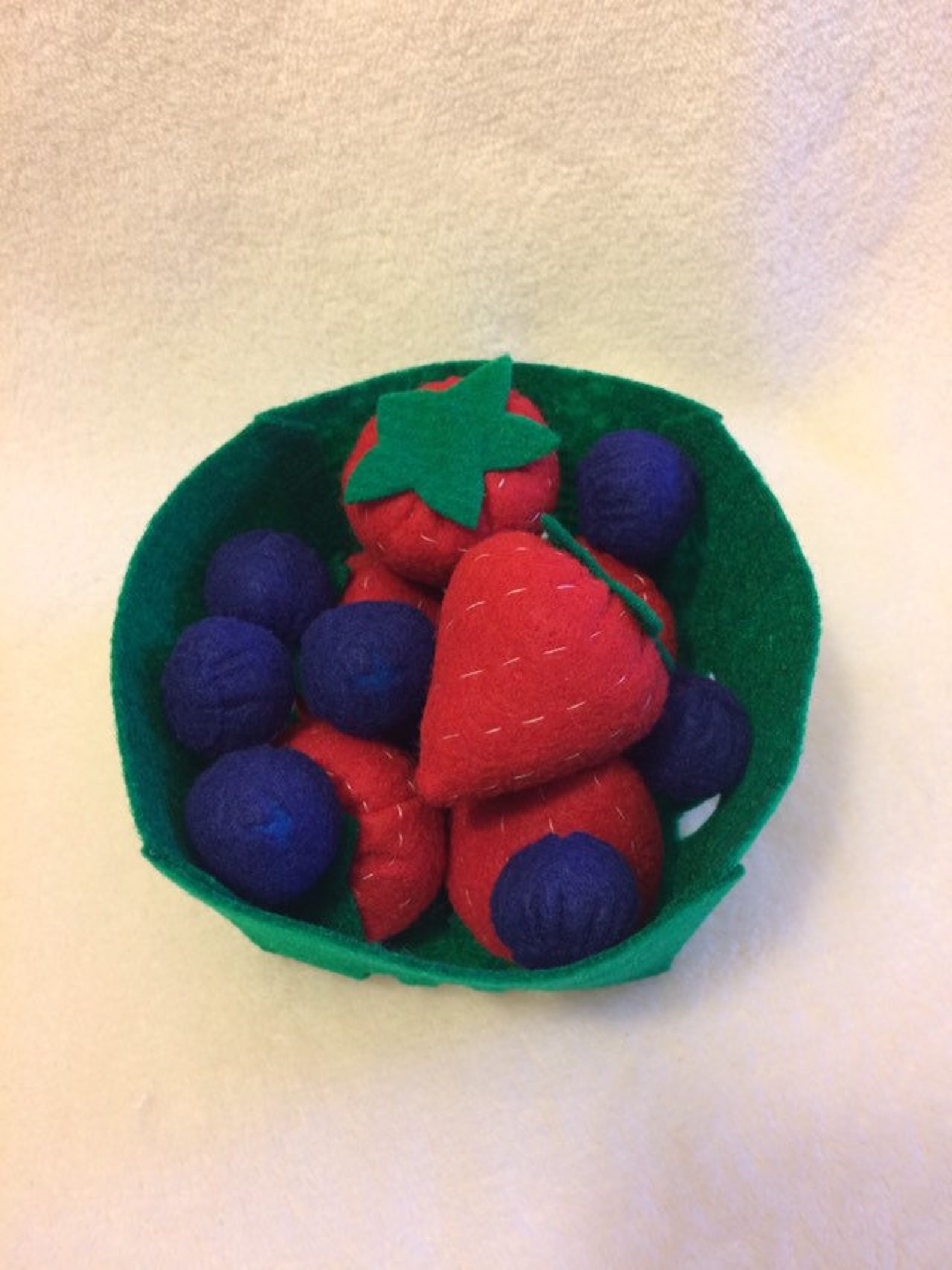 Felt Berry Basket Set Blueberries & Strawberries Felt Food - Etsy