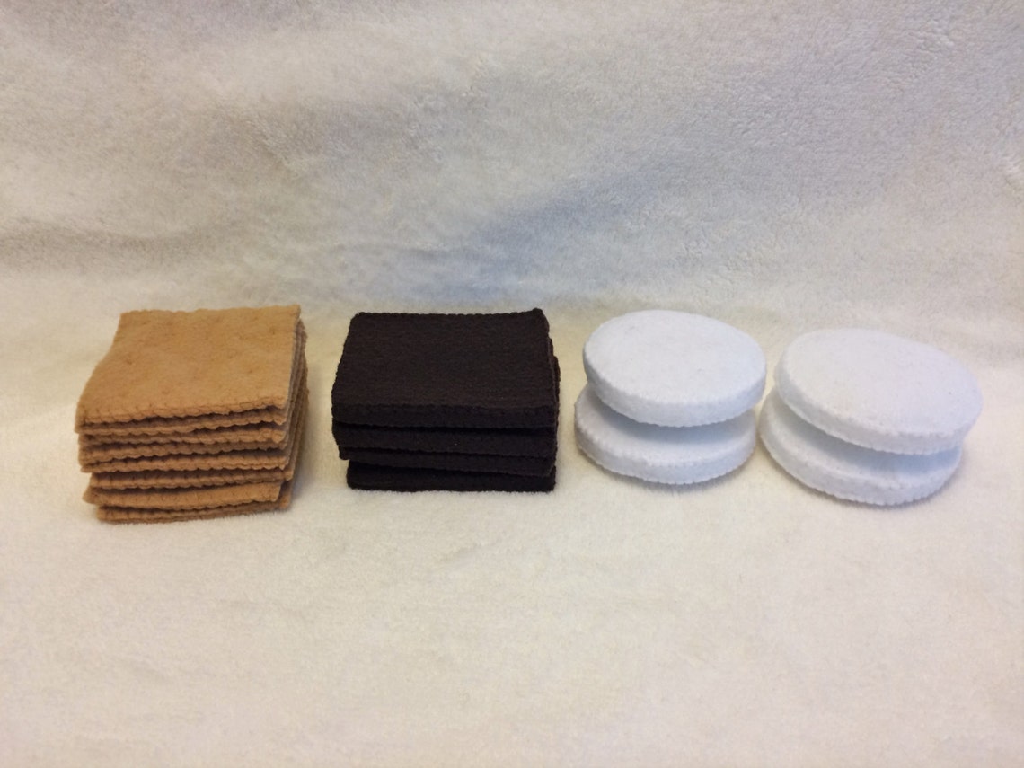 Felt S'mores Set Felt Food Pretend Play Smores | Etsy