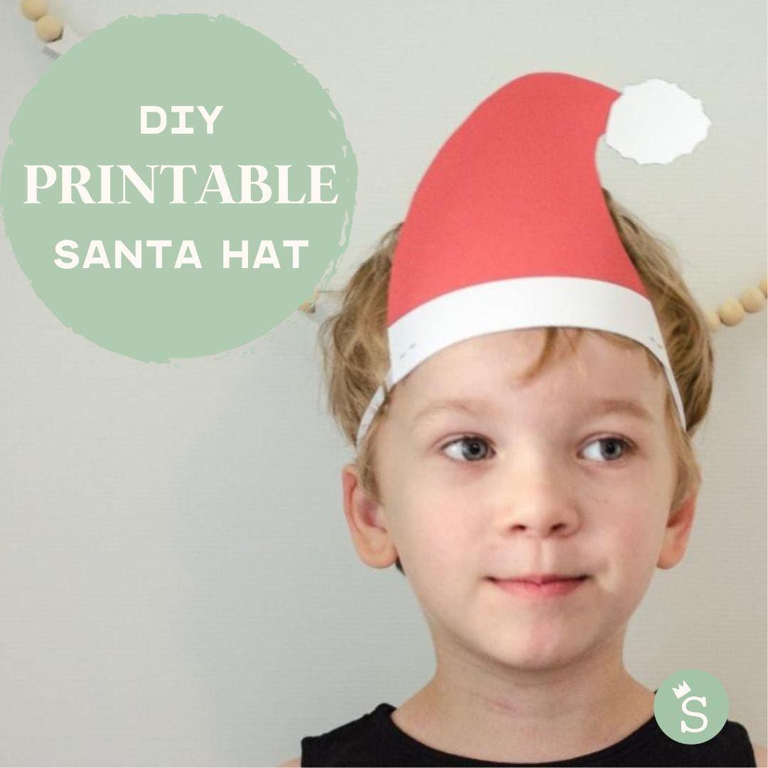 Santa Hat Costume - Instant Download-printable Christmas Craft for Kids ...