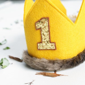 First Birthday Crown Mustard Birthday Crown Boy Birthday - Etsy Australia