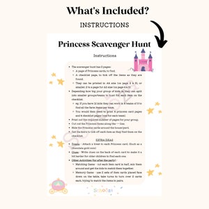 Princess Scavenger Hunt Party Printable Game -princess Treasure Hunt ...
