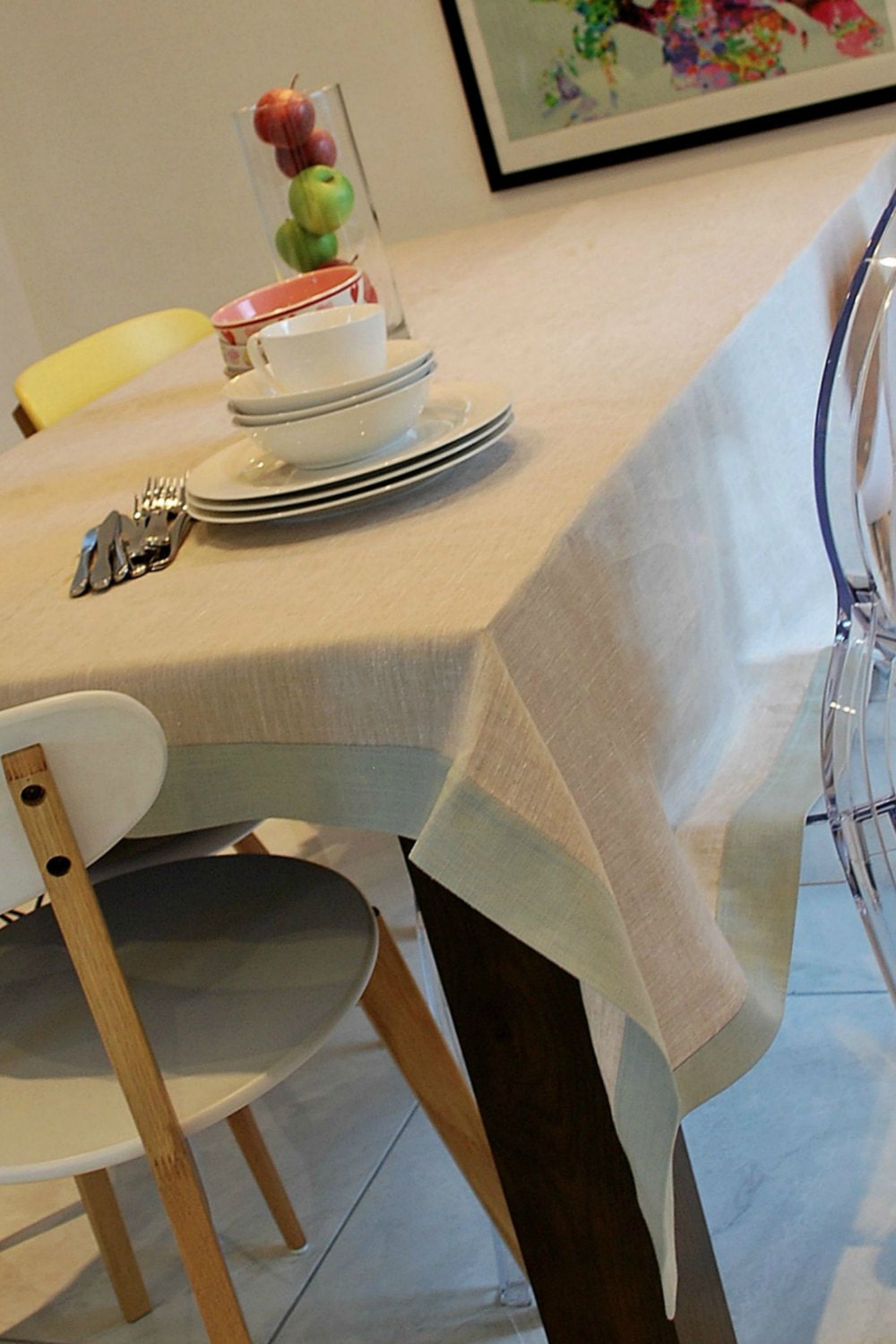 Beige Linen Tablecloth - Etsy