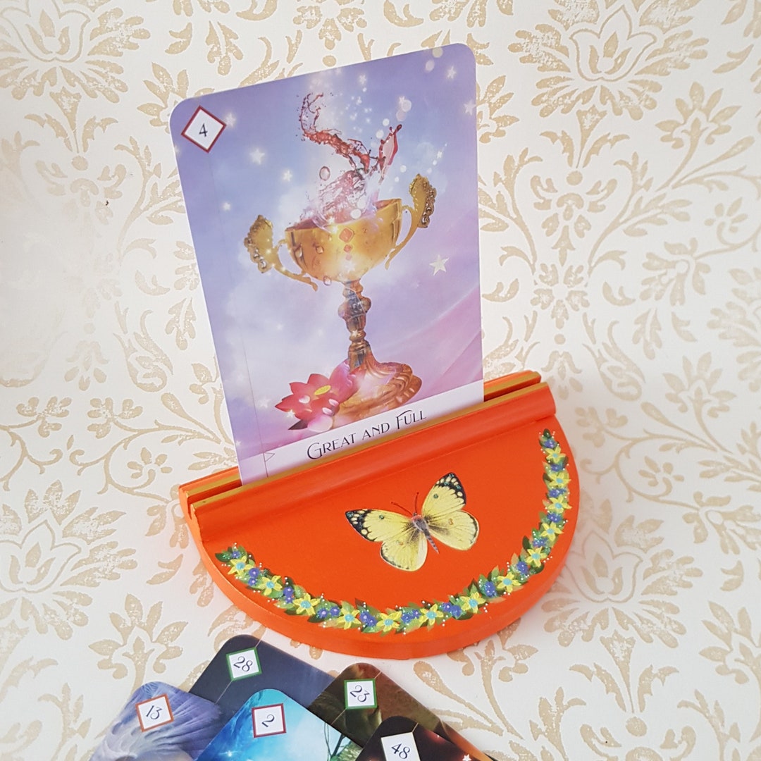 Oracle Card Holder Tarot Card Display Wooden Handpainted Affirmation ...
