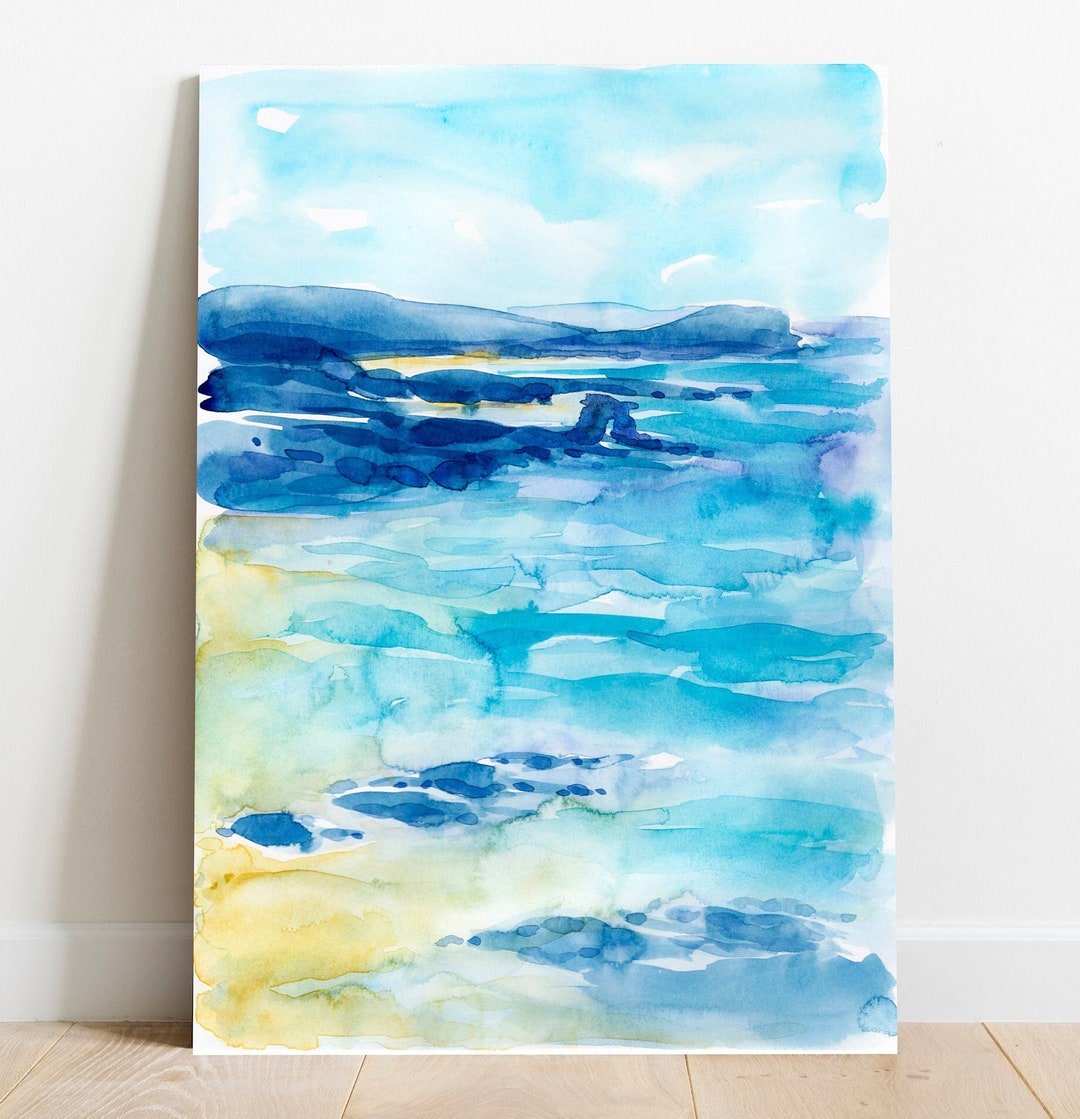 Thurlestone Rock Art Print, Devon Coastal Watercolor (21x30cm) - Etsy