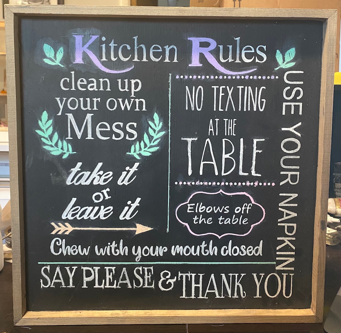 Kitchen Rules Sign, Humorous DIY Decor (digital Download) - Etsy