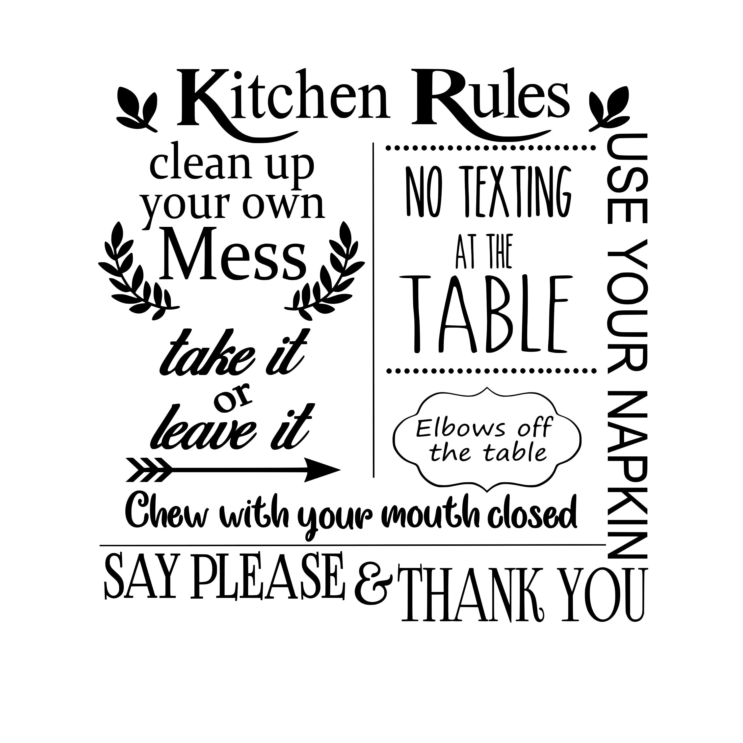 Cooking Rules