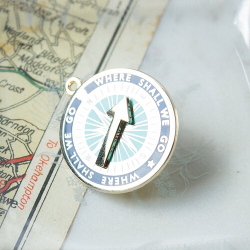 Compass Enamel Pin Black | Etsy