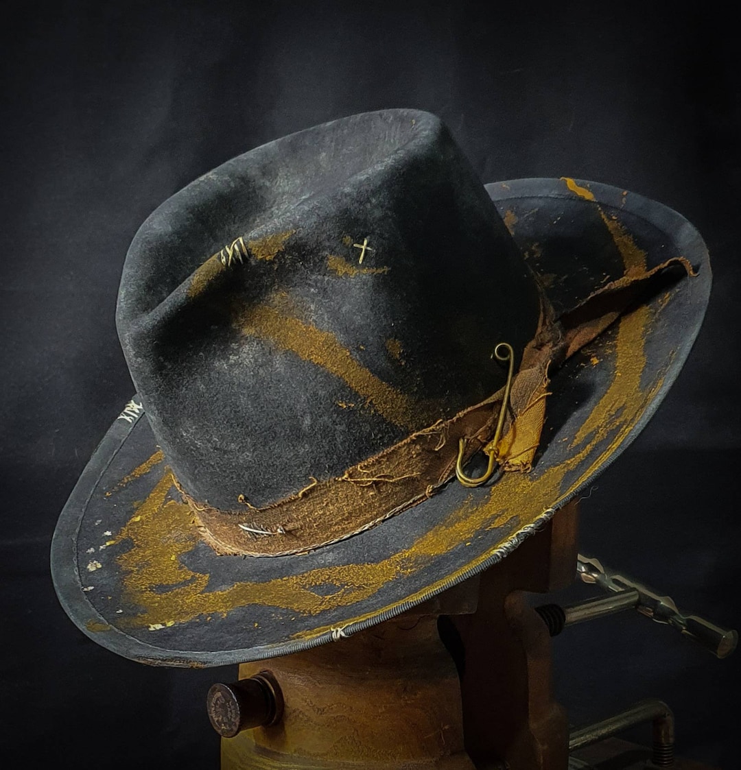 Distressed Fedora, Hand Made to Measure - Etsy