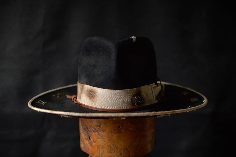 Distressed Black Fur Felt Fedora custom Fedora Hat Made to | Etsy