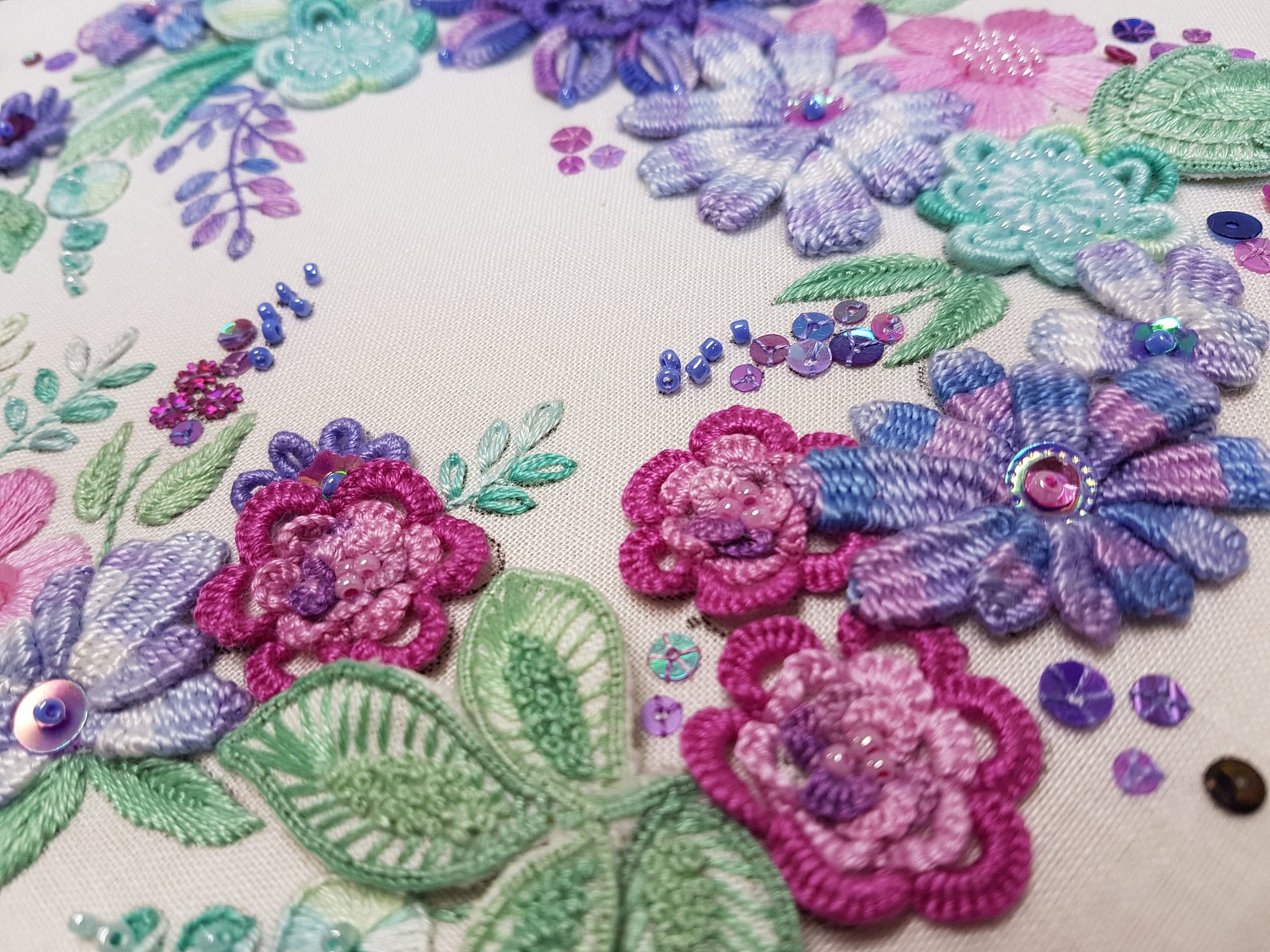 Flower Festival mauves Stumpwork PDF Tutorial Pack - Etsy