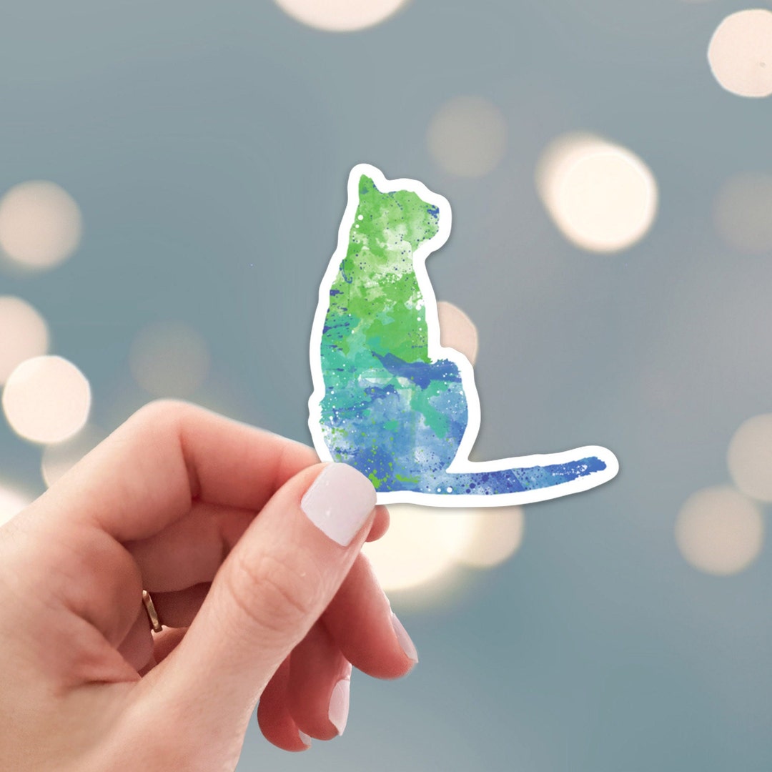 Sitting Cat Sticker: Weatherproof Vinyl Decal - Etsy