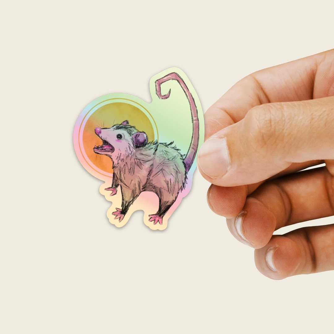 Holographic Opossum Sticker - Die Cut Vinyl, Weather Proof, Water ...