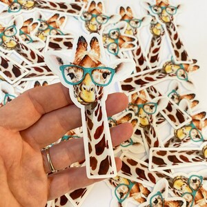 Giraffe Sticker: Funny Animal With Glasses - Weatherproof Vinyl - Etsy