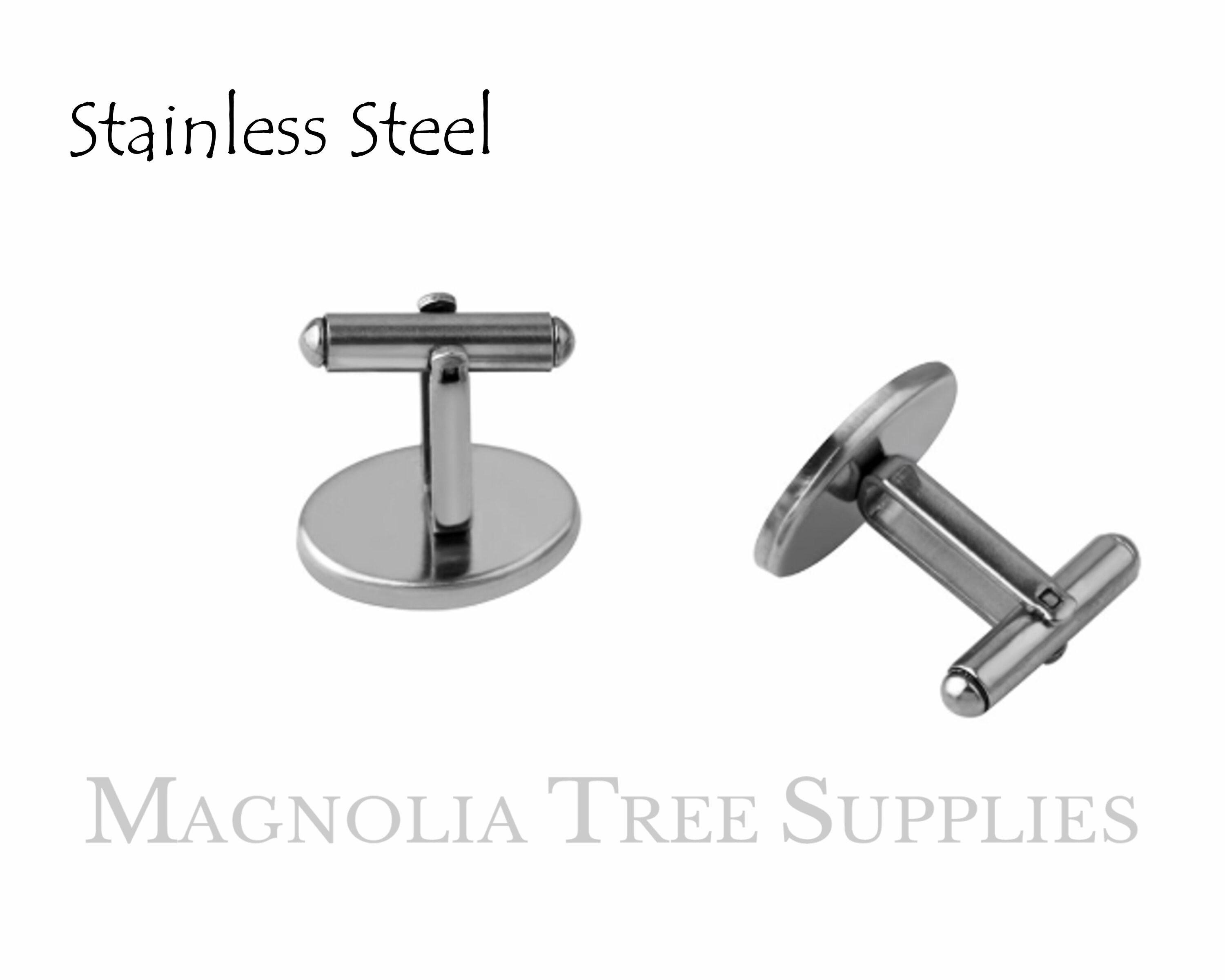 16mm Stainless Steel Cufflinks DIY Cuff Links Silver - Etsy