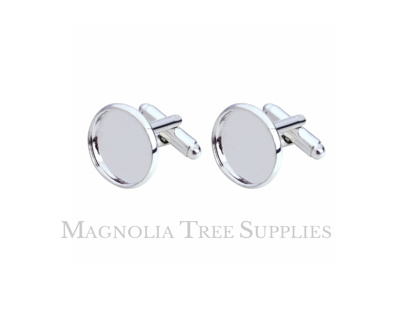 16mm Silver Cufflink Kit DIY Cuff Links Silver Bezel | Etsy