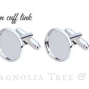 16mm Silver Cufflink Kit DIY cuff links Silver Bezel | Etsy