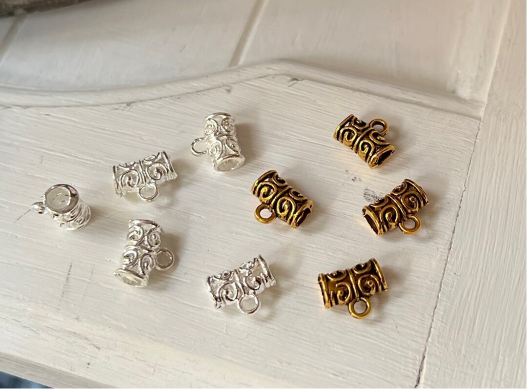 Gold and Silver Tube Bails for Pendants, Necklace & Bracelet Bails ...