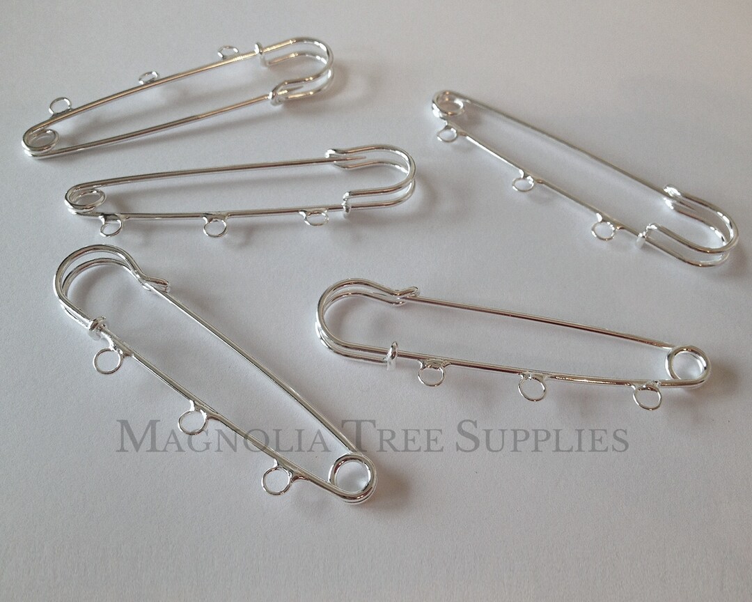 Kilt Pin With 3 Loops, Silver Kilt Pin, Three Hole Pin, Large Safety ...