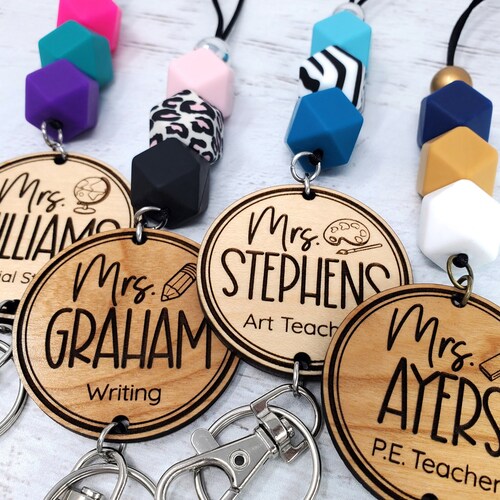 Personalized Teacher Lanyard Engraved Teacher Lanyard Badge | Etsy