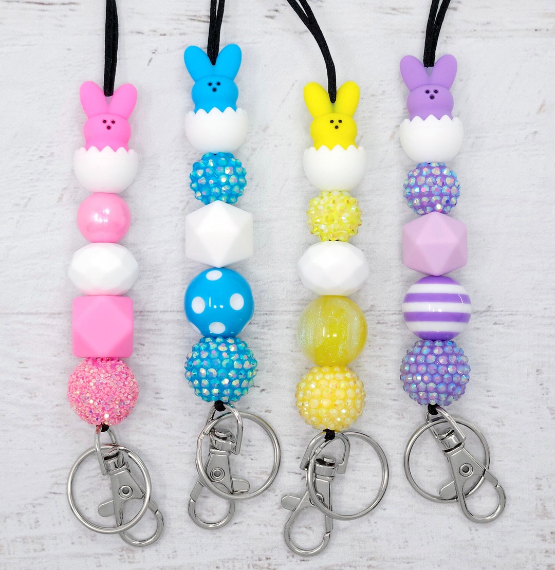 Easter Bunny Egg Lanyards, Spring Lanyard, Bunny Lanyard, Beaded ...