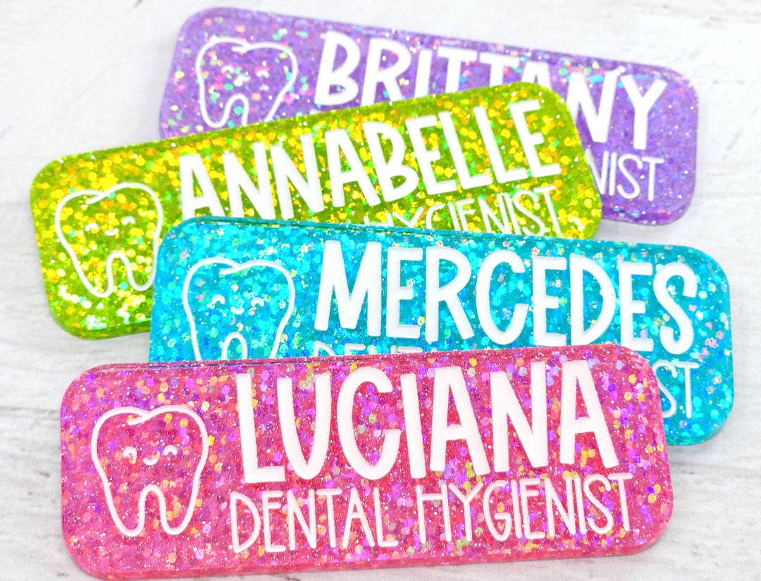 Dental Hygienist Name Tag, Personalized Engraved Acrylic Name Tag ...