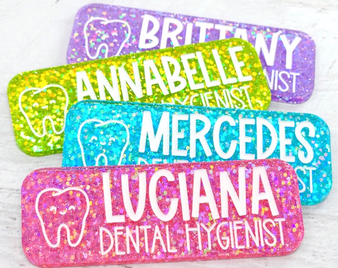 Dental Hygienist Name Tag, Personalized Engraved Acrylic Name Tag ...