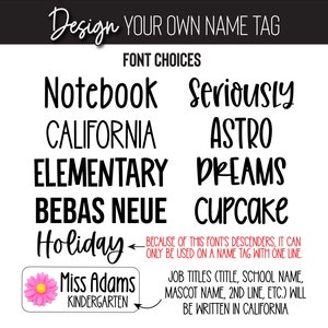 Personalized Engraved Flower Name Tag, Magnetic Wood Name Badge ...