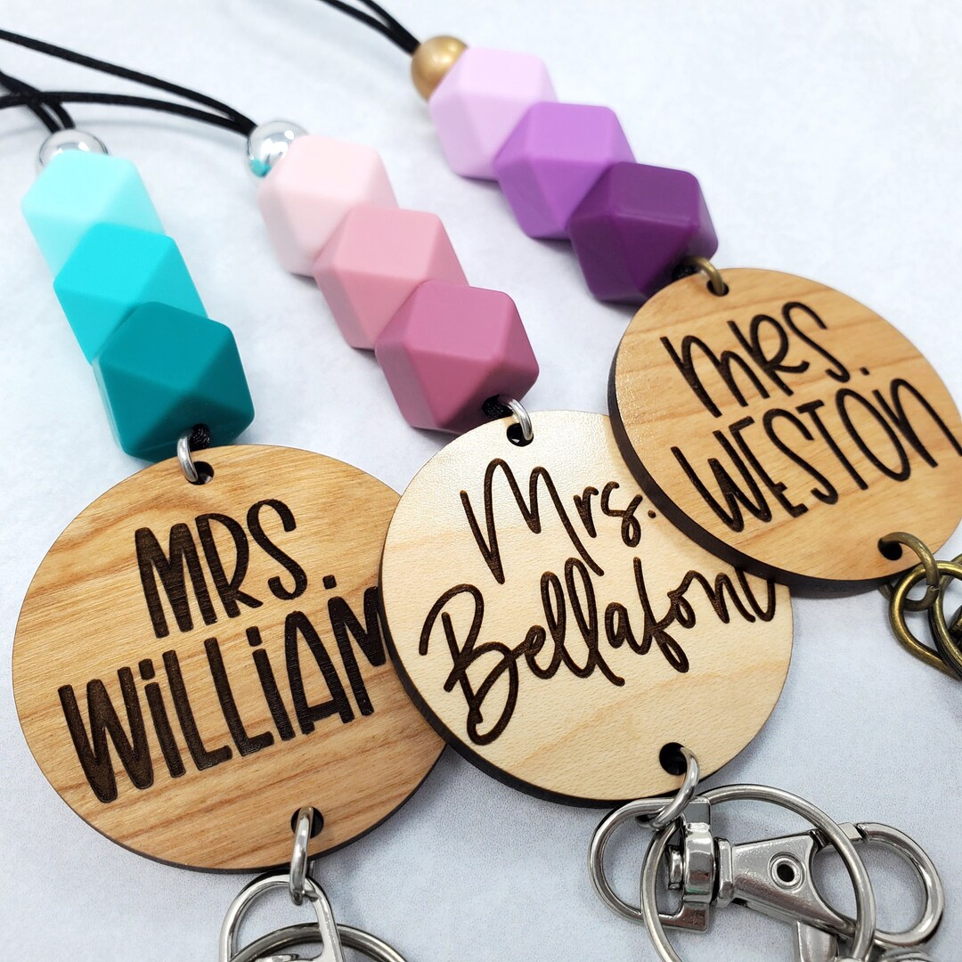 Personalized Teacher Lanyard, Engraved Teacher Lanyard, Badge Holder ...