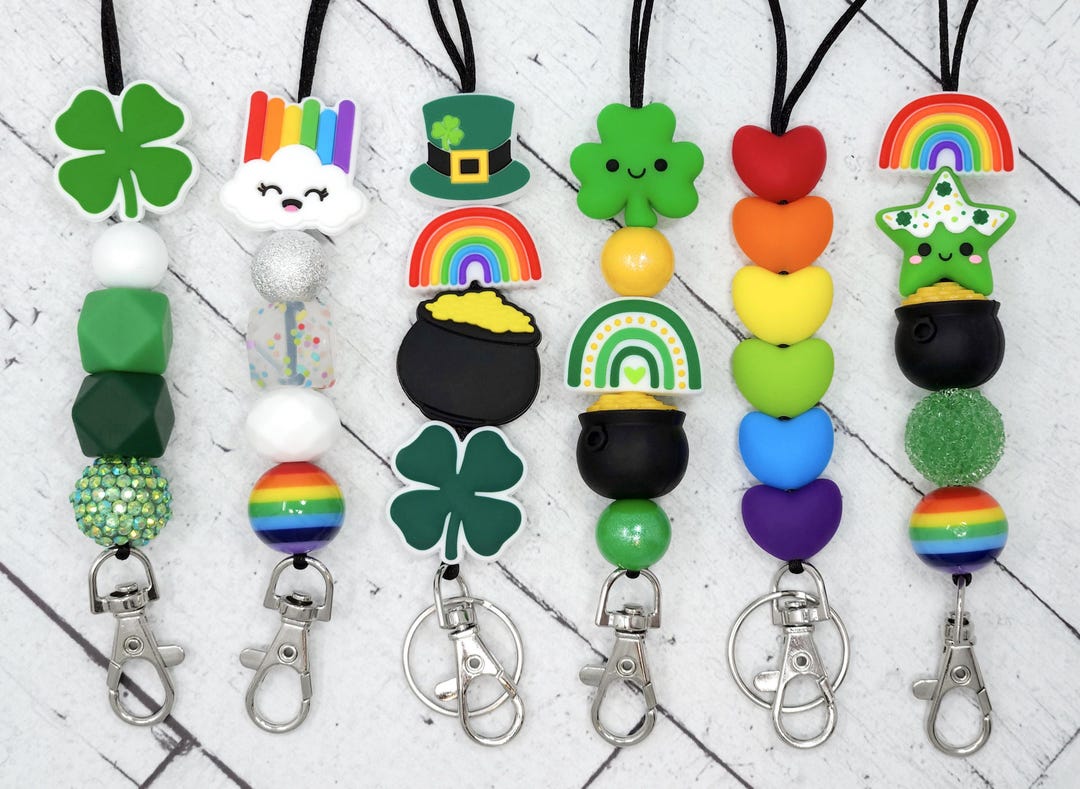 St. Patrick's Day Lanyards 2025, Heart Lanyards, Beaded Lanyard ...