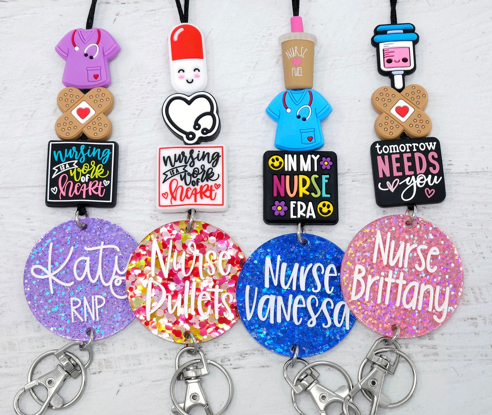Personalized Acrylic Nurse Lanyard, Engraved School Nurse Lanyard ...
