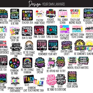 Personalized Teacher Lanyard, 3 Focal Acrylic Lanyard, Engraved Teacher ...