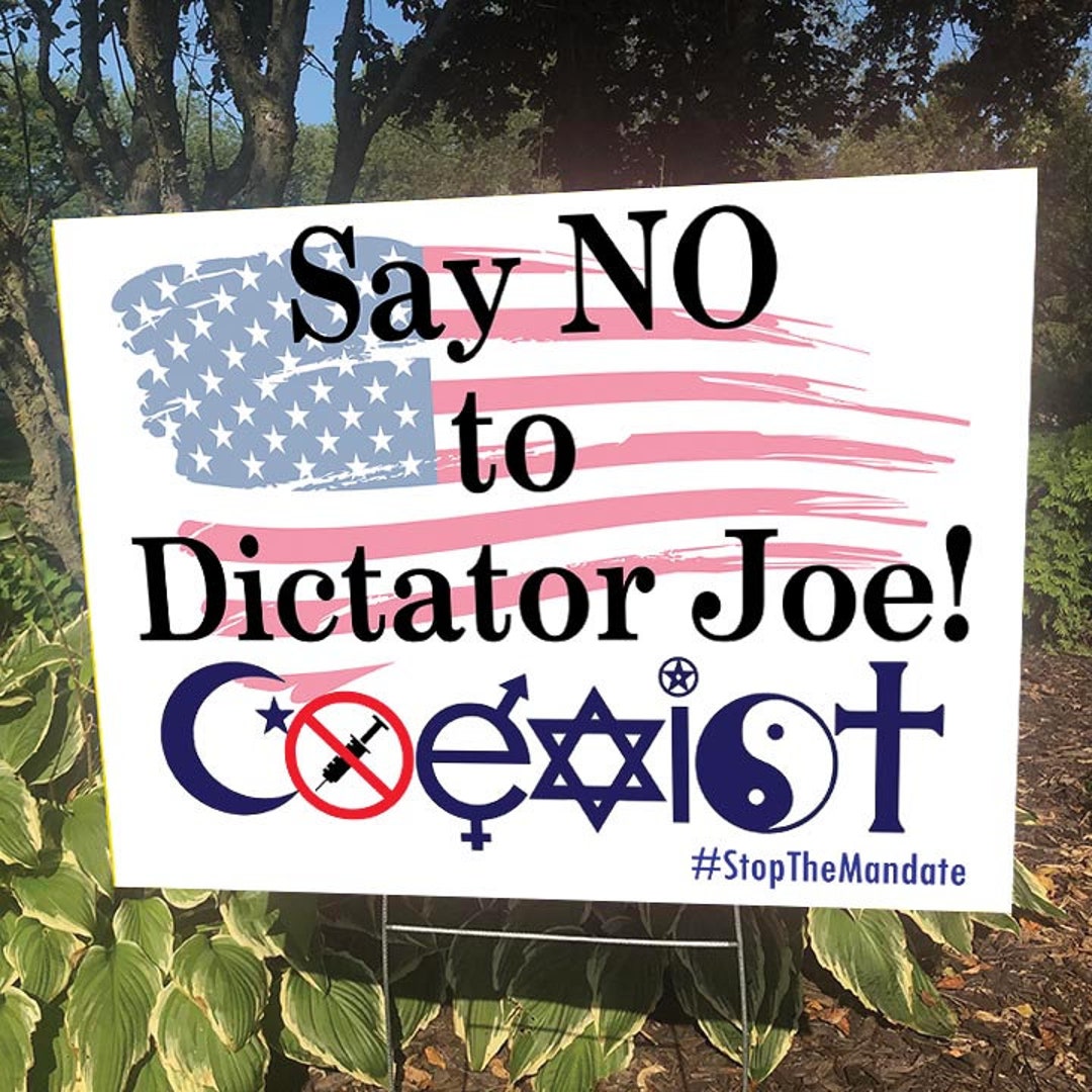 Say No to Dictator Joe Coexist Stop the Mandate Lawn Sign - Etsy