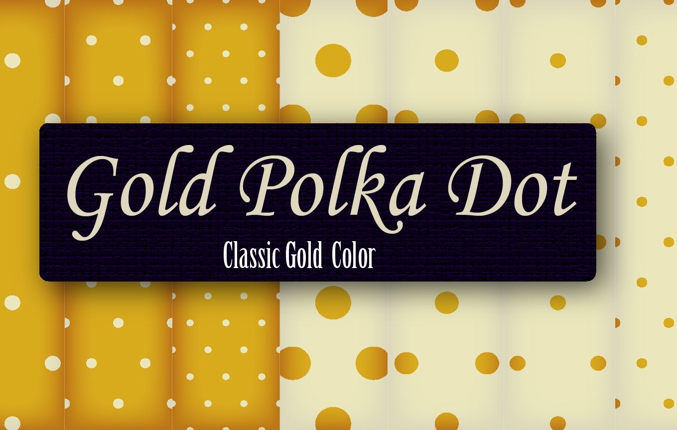 Classic Gold Polka Dot Digital Paper Gold Print Scrapbook Background ...