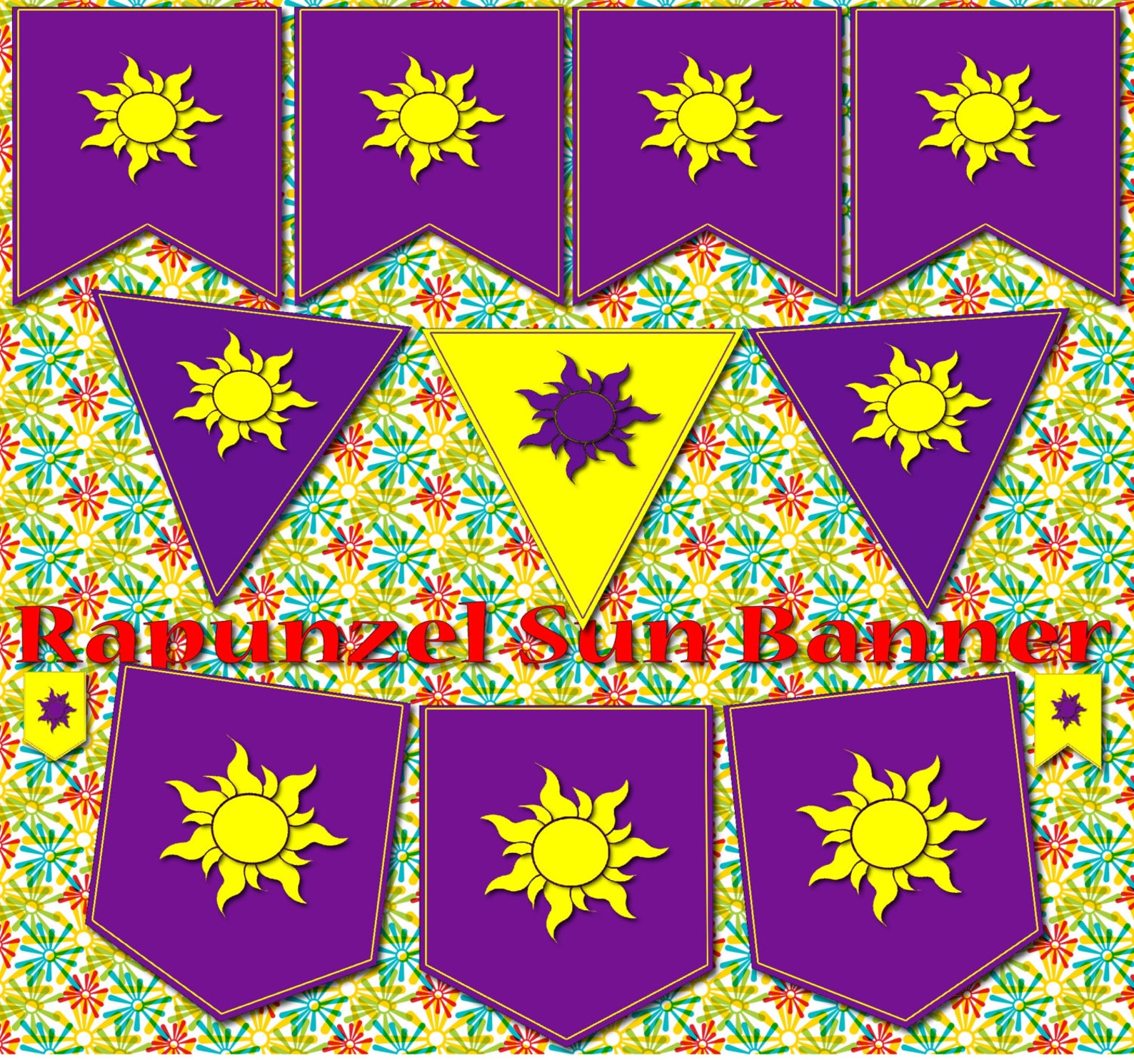 Rapunzel Banner Rapunzel Flags Rapunzel Party Printable Rapunzel ...