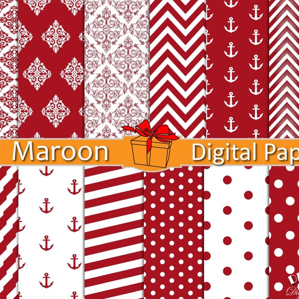 Maroon Chevron - Etsy