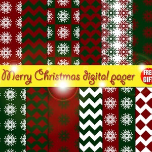 Christmas Digital Paper Red Snowflake Christmas Ornament | Etsy