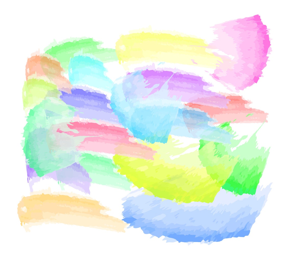 Digital Watercolor Clipart Paint Strokes Blobs Shapes Scrapbooking Clip ...