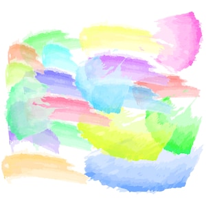 Digital Watercolor Clipart Paint Strokes Blobs Shapes Scrapbooking Clip ...